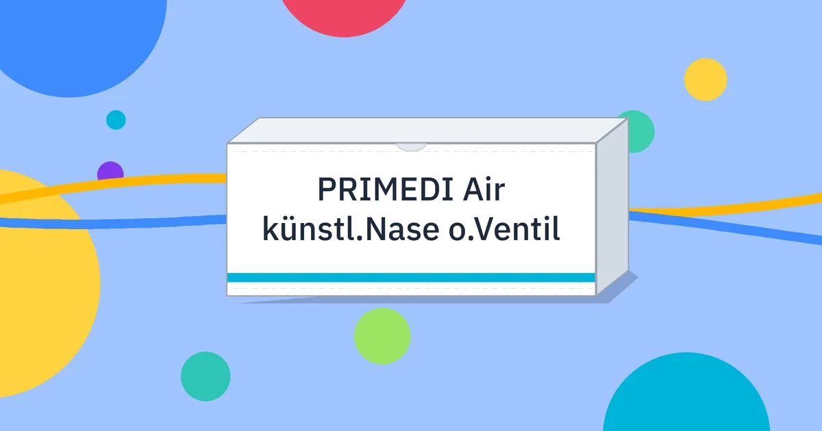 Symbolbild: Packung mit der Aufschrift PRIMEDI Air künstl.Nase o.Ventil (PZN 10836389) – Verfügbarkeit und Bezug in Apotheken in Frankfurt am Main