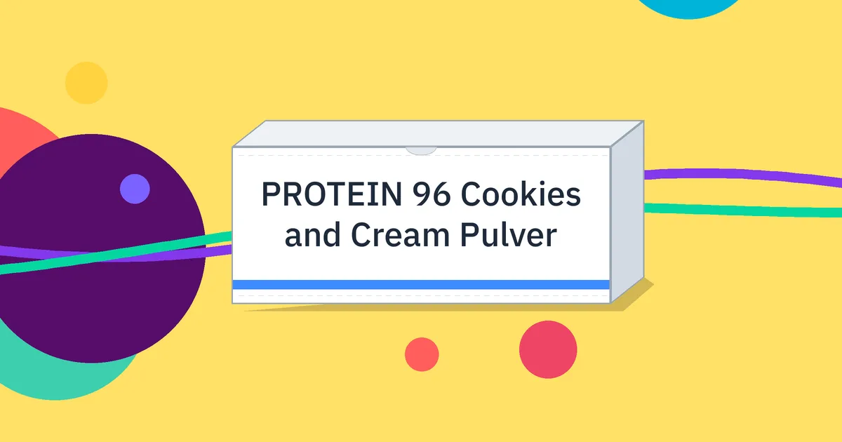 Symbolbild: Packung mit der Aufschrift PROTEIN 96 Cookies and Cream Pulver (PZN 10533915) – Verfügbarkeit und Bezug in Apotheken in Frankfurt am Main