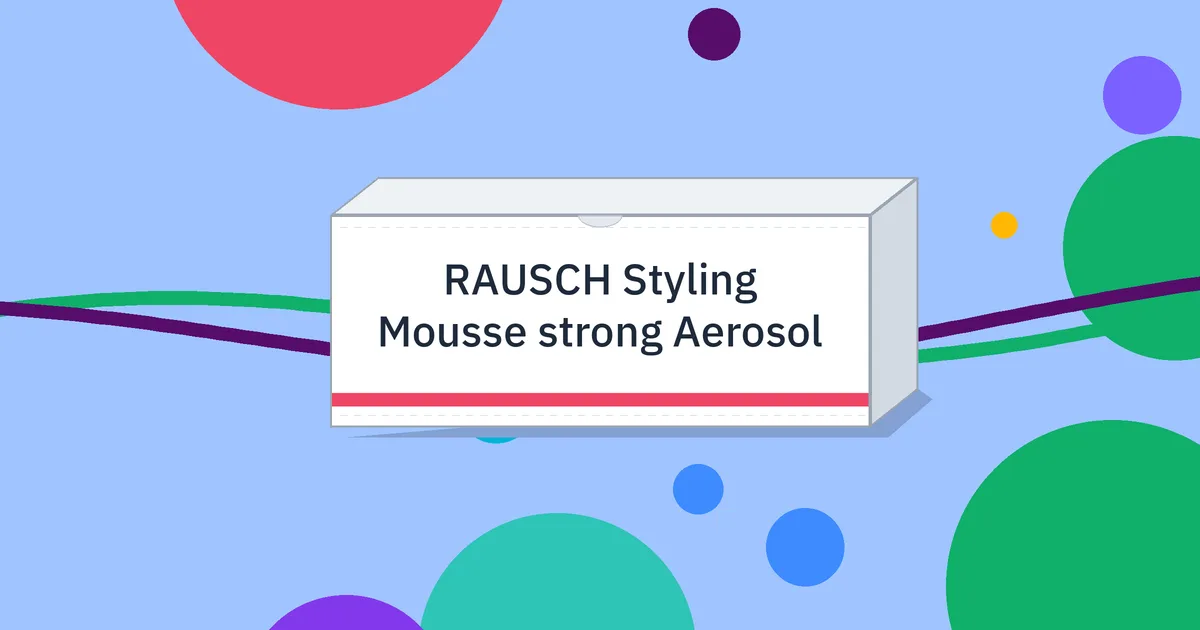 Symbolbild: Packung mit der Aufschrift RAUSCH Styling Mousse strong Aerosol (PZN 12472804) – Verfügbarkeit und Bezug in Apotheken in Frankfurt am Main