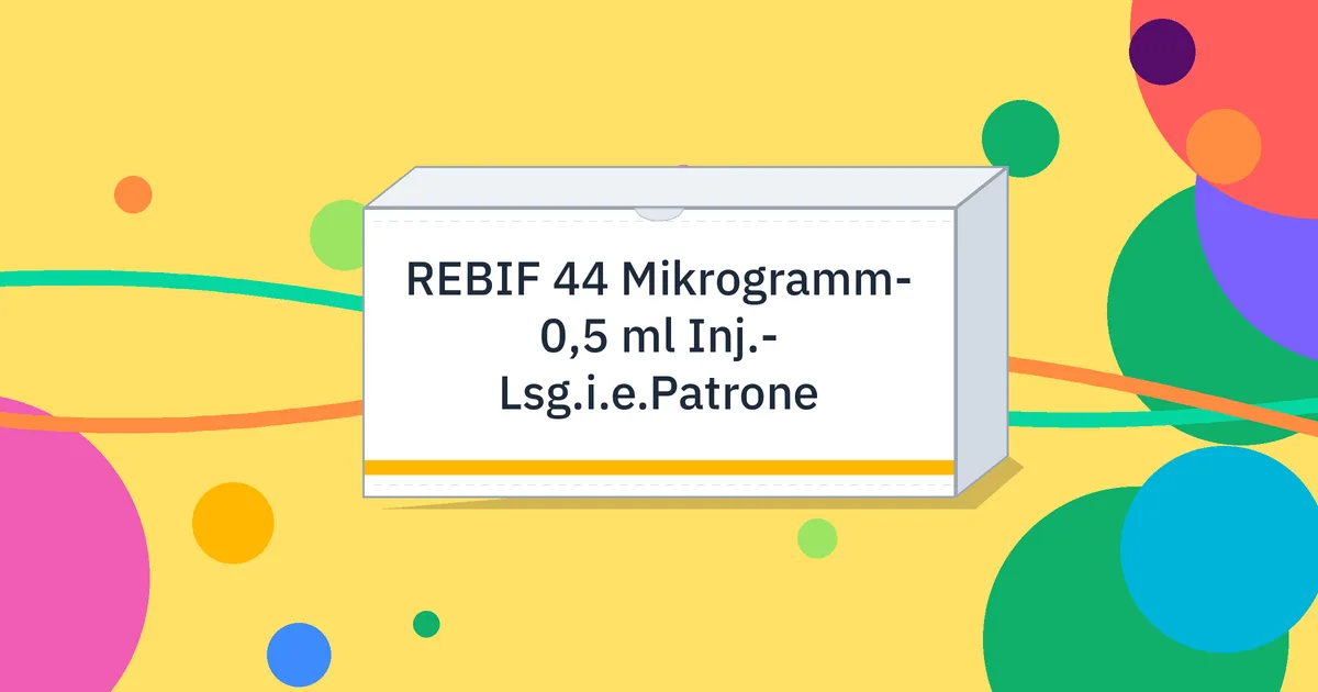 Symbolbild: Packung mit der Aufschrift REBIF 44 Mikrogramm-0,5 ml Inj.-Lsg.i.e.Patrone (PZN 16218965) – Verfügbarkeit und Bezug in Apotheken in Frankfurt am Main