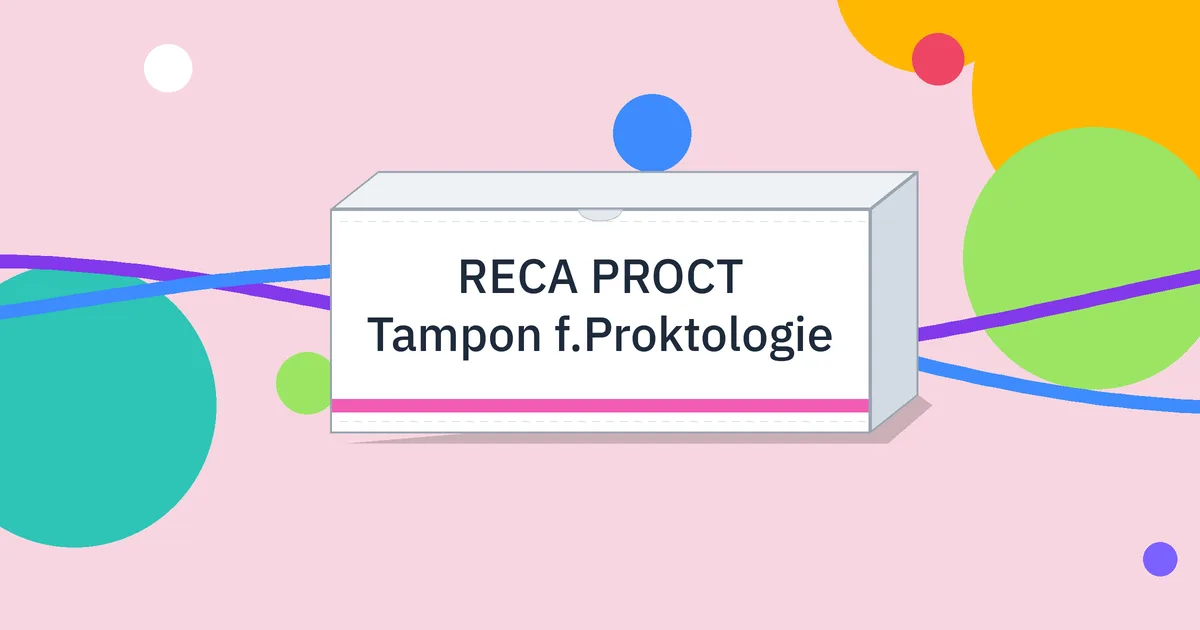 Symbolbild: Packung mit der Aufschrift RECA PROCT Tampon f.Proktologie (PZN 01528789) – Verfügbarkeit und Bezug in Apotheken in Frankfurt am Main