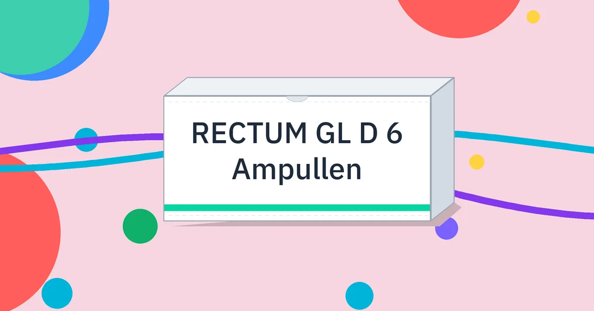 Symbolbild: Packung mit der Aufschrift RECTUM GL D 6 Ampullen (PZN 02956079) – Verfügbarkeit und Bezug in Apotheken in Frankfurt am Main