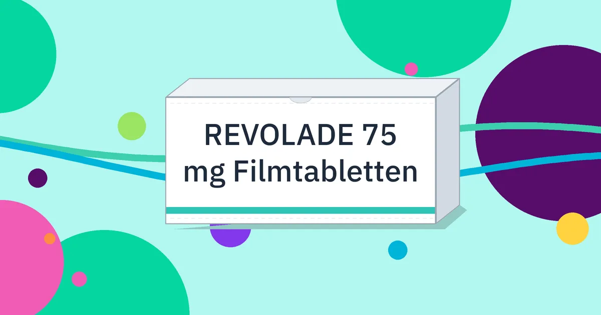 Symbolbild: Packung mit der Aufschrift REVOLADE 75 mg Filmtabletten (PZN 15865409) – Verfügbarkeit und Bezug in Apotheken in Frankfurt am Main