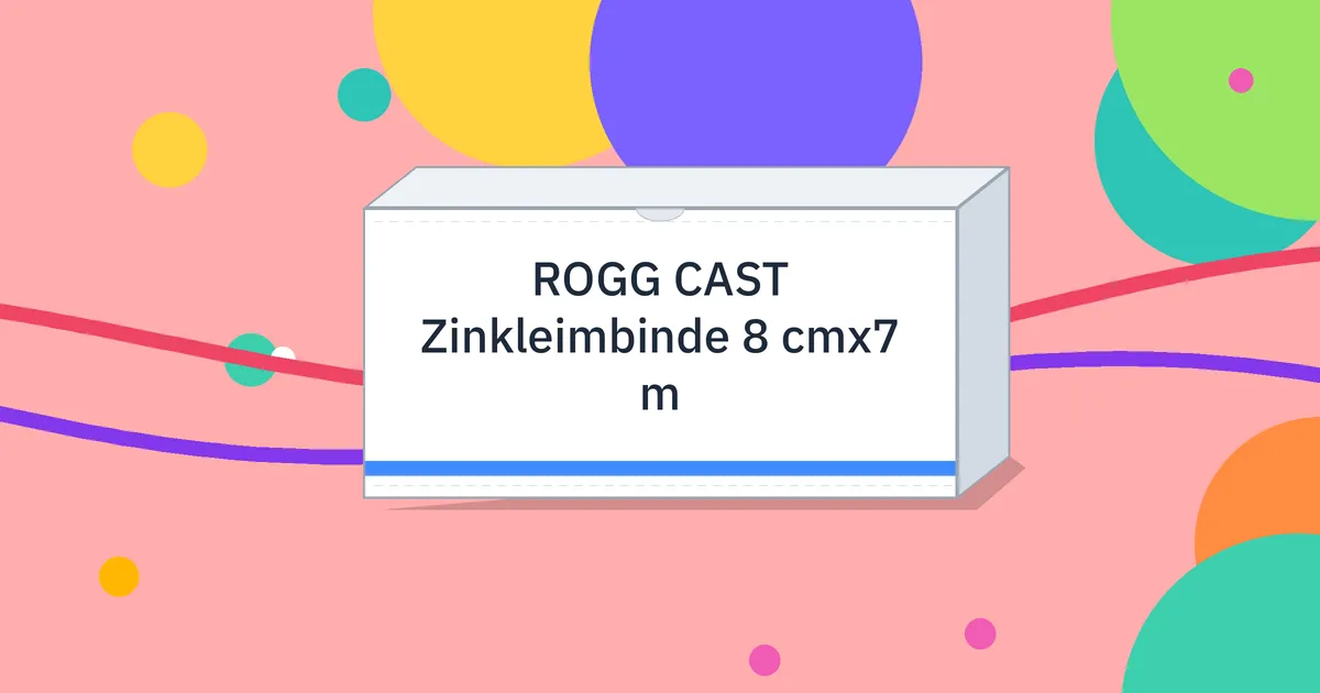 Symbolbild: Packung mit der Aufschrift ROGG CAST Zinkleimbinde 8 cmx7 m (PZN 04078401) – Verfügbarkeit und Bezug in Apotheken in Frankfurt am Main