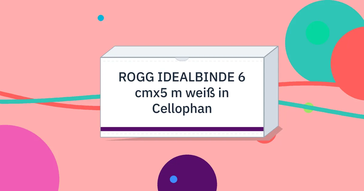 Symbolbild: Packung mit der Aufschrift ROGG IDEALBINDE 6 cmx5 m weiß in Cellophan (PZN 03438487) – Verfügbarkeit und Bezug in Apotheken in Frankfurt am Main