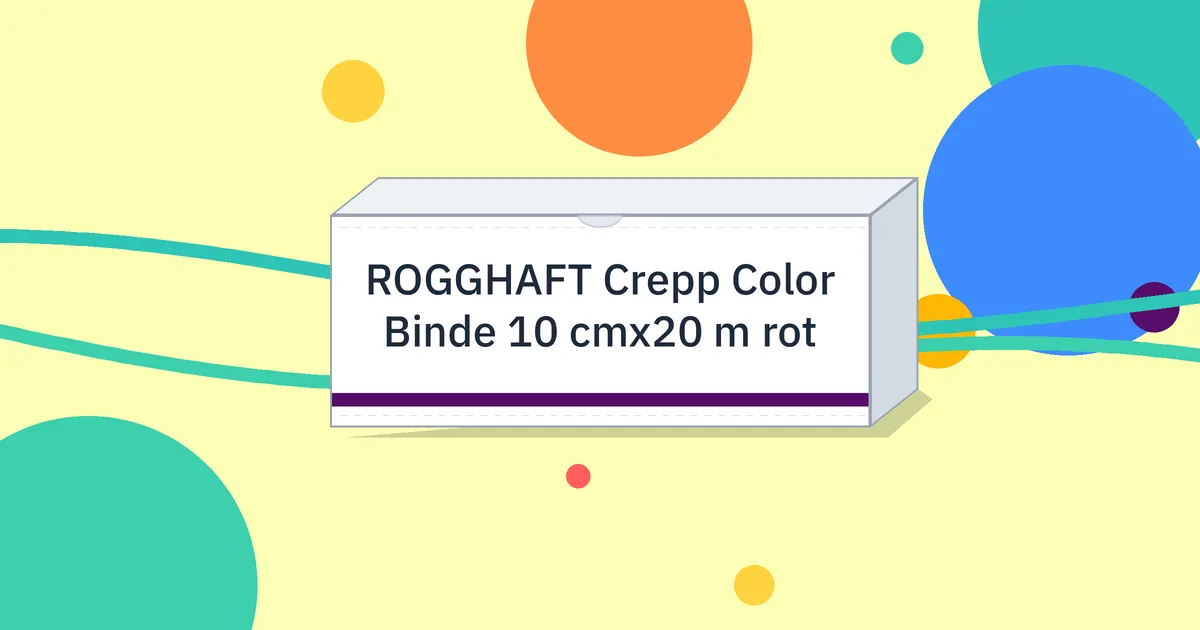 Symbolbild: Packung mit der Aufschrift ROGGHAFT Crepp Color Binde 10 cmx20 m rot (PZN 08419520) – Verfügbarkeit und Bezug in Apotheken in Frankfurt am Main