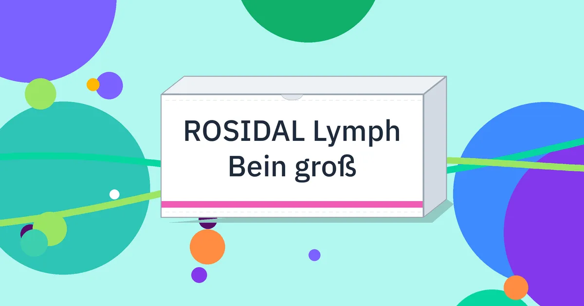 Symbolbild: Packung mit der Aufschrift ROSIDAL Lymph Bein groß (PZN 18882555) – Verfügbarkeit und Bezug in Apotheken in Frankfurt am Main