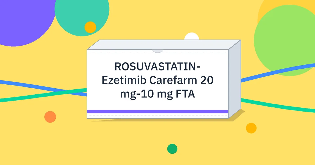 Symbolbild: Packung mit der Aufschrift ROSUVASTATIN-Ezetimib Carefarm 20 mg-10 mg FTA (PZN 20083666) – Verfügbarkeit und Bezug in Apotheken in Frankfurt am Main