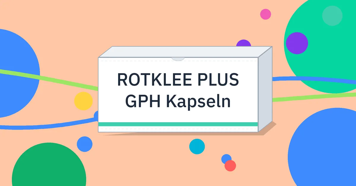 Symbolbild: Packung mit der Aufschrift ROTKLEE PLUS GPH Kapseln (PZN 12340652) – Verfügbarkeit und Bezug in Apotheken in Frankfurt am Main