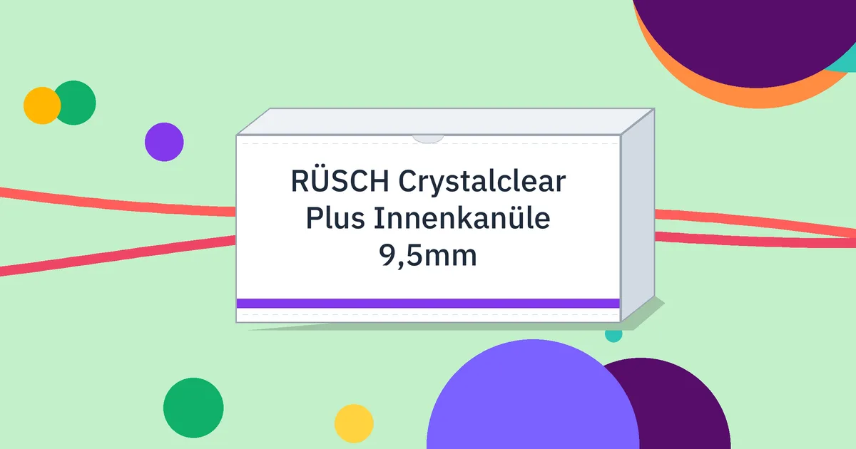 Symbolbild: Packung mit der Aufschrift RÜSCH Crystalclear Plus Innenkanüle 9,5mm (PZN 03434414) – Verfügbarkeit und Bezug in Apotheken in Frankfurt am Main