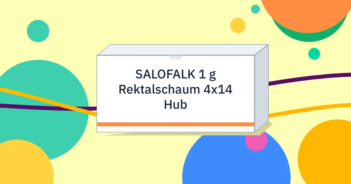 Symbolbild: Packung mit der Aufschrift SALOFALK 1 g Rektalschaum 4x14 Hub (PZN 07544677) – Verfügbarkeit und Bezug in Apotheken in Frankfurt am Main