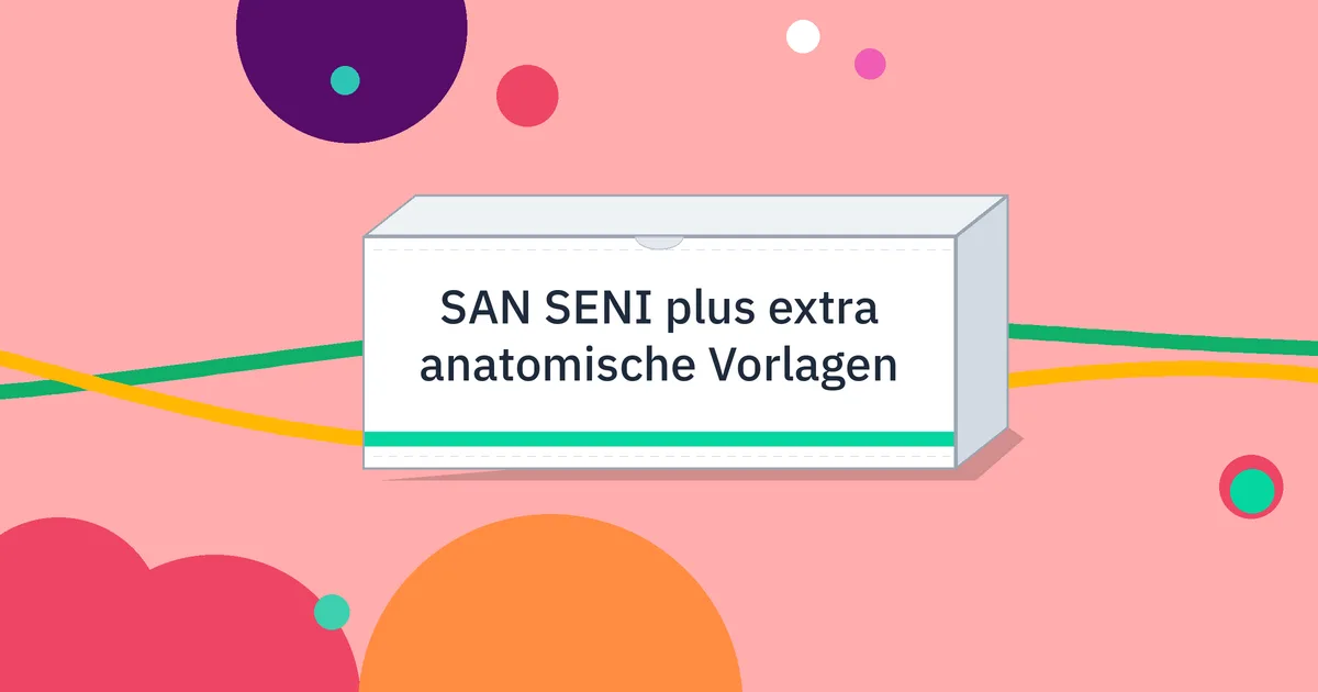 Symbolbild: Packung mit der Aufschrift SAN SENI plus extra anatomische Vorlagen (PZN 12663728) – Verfügbarkeit und Bezug in Apotheken in Frankfurt am Main