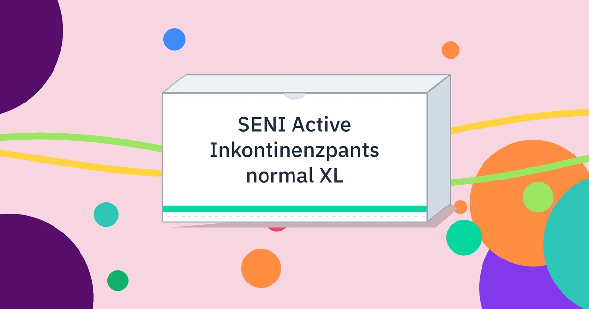 Symbolbild: Packung mit der Aufschrift SENI Active Inkontinenzpants normal XL (PZN 07230039) – Verfügbarkeit und Bezug in Apotheken in Frankfurt am Main