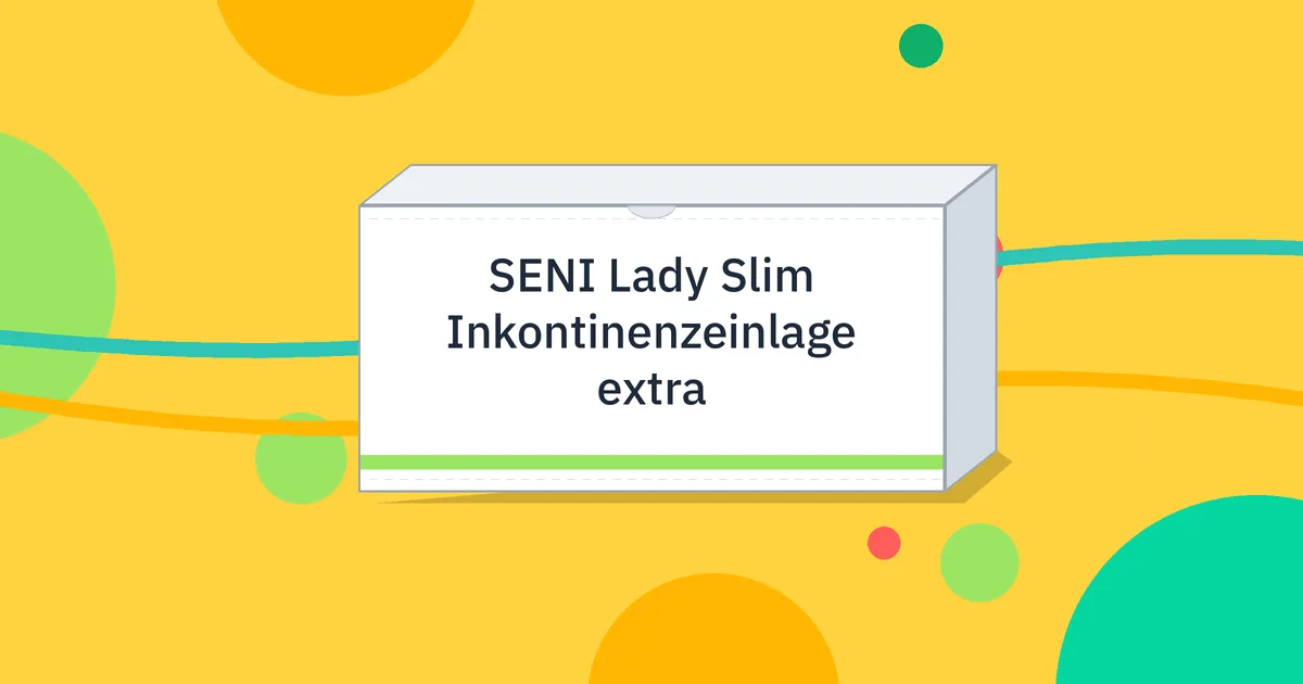 Symbolbild: Packung mit der Aufschrift SENI Lady Slim Inkontinenzeinlage extra (PZN 20286731) – Verfügbarkeit und Bezug in Apotheken in Frankfurt am Main