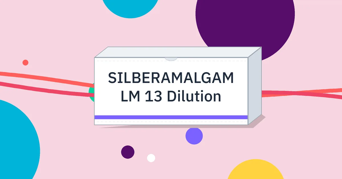 Symbolbild: Packung mit der Aufschrift SILBERAMALGAM LM 13 Dilution (PZN 13189281) – Verfügbarkeit und Bezug in Apotheken in Frankfurt am Main