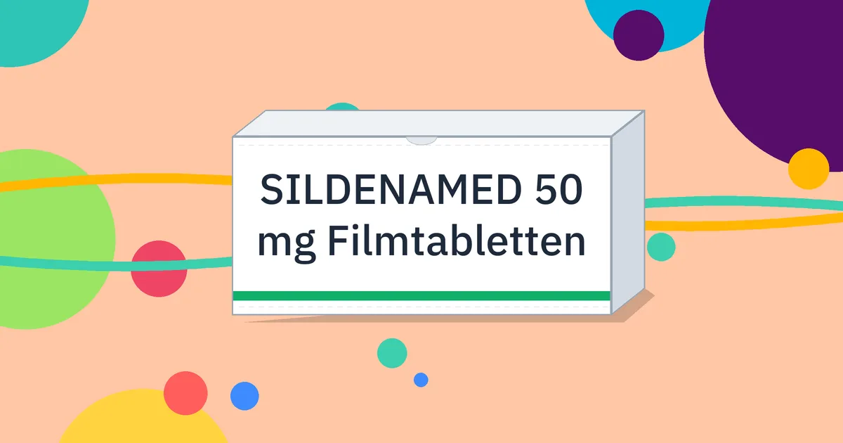 Symbolbild: Packung mit der Aufschrift SILDENAMED 50 mg Filmtabletten (PZN 11331013) – Verfügbarkeit und Bezug in Apotheken in Frankfurt am Main