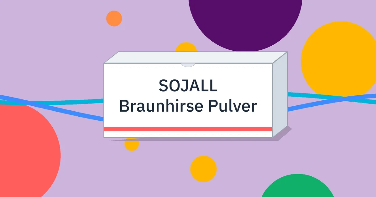 Symbolbild: Packung mit der Aufschrift SOJALL Braunhirse Pulver (PZN 09279676) – Verfügbarkeit und Bezug in Apotheken in Frankfurt am Main