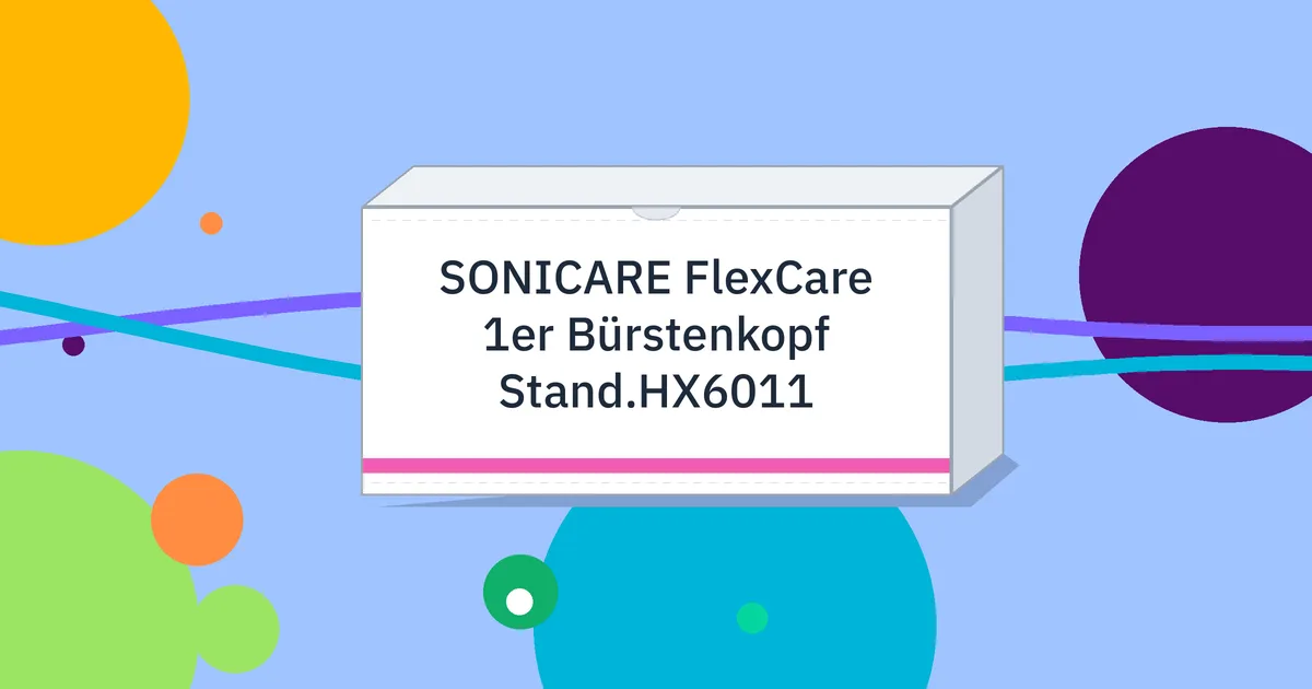 Symbolbild: Packung mit der Aufschrift SONICARE FlexCare 1er Bürstenkopf Stand.HX6011 (PZN 05971866) – Verfügbarkeit und Bezug in Apotheken in Frankfurt am Main