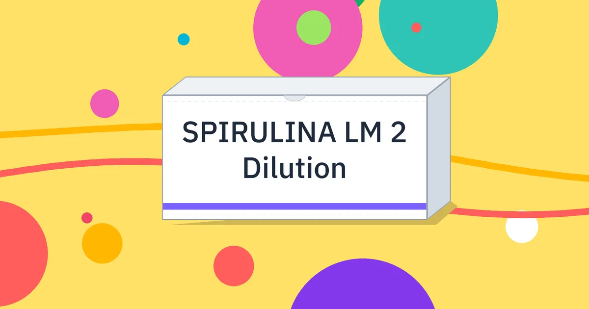 Symbolbild: Packung mit der Aufschrift SPIRULINA LM 2 Dilution (PZN 13682478) – Verfügbarkeit und Bezug in Apotheken in Frankfurt am Main