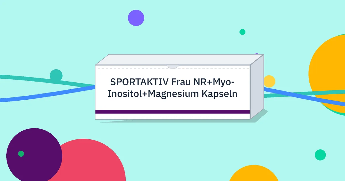 Symbolbild: Packung mit der Aufschrift SPORTAKTIV Frau NR+Myo-Inositol+Magnesium Kapseln (PZN 20045223) – Verfügbarkeit und Bezug in Apotheken in Frankfurt am Main