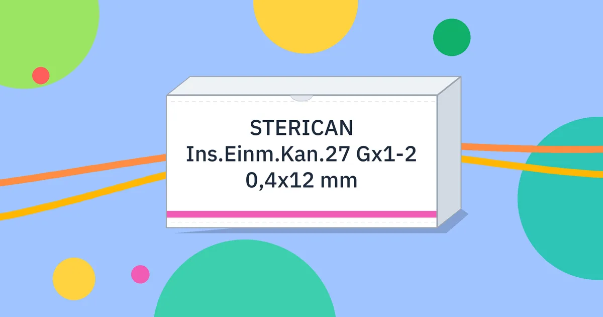 Symbolbild: Packung mit der Aufschrift STERICAN Ins.Einm.Kan.27 Gx1-2 0,4x12 mm (PZN 19531616) – Verfügbarkeit und Bezug in Apotheken in Frankfurt am Main