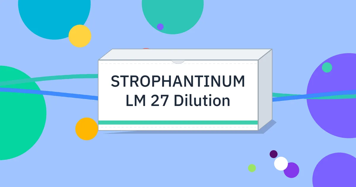 Symbolbild: Packung mit der Aufschrift STROPHANTINUM LM 27 Dilution (PZN 13684916) – Verfügbarkeit und Bezug in Apotheken in Frankfurt am Main