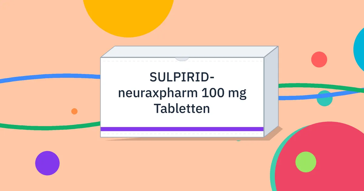 Symbolbild: Packung mit der Aufschrift SULPIRID-neuraxpharm 100 mg Tabletten (PZN 01400612) – Verfügbarkeit und Bezug in Apotheken in Frankfurt am Main