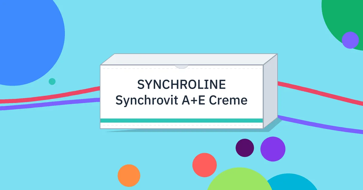 Symbolbild: Packung mit der Aufschrift SYNCHROLINE Synchrovit A+E Creme (PZN 04677188) – Verfügbarkeit und Bezug in Apotheken in Frankfurt am Main