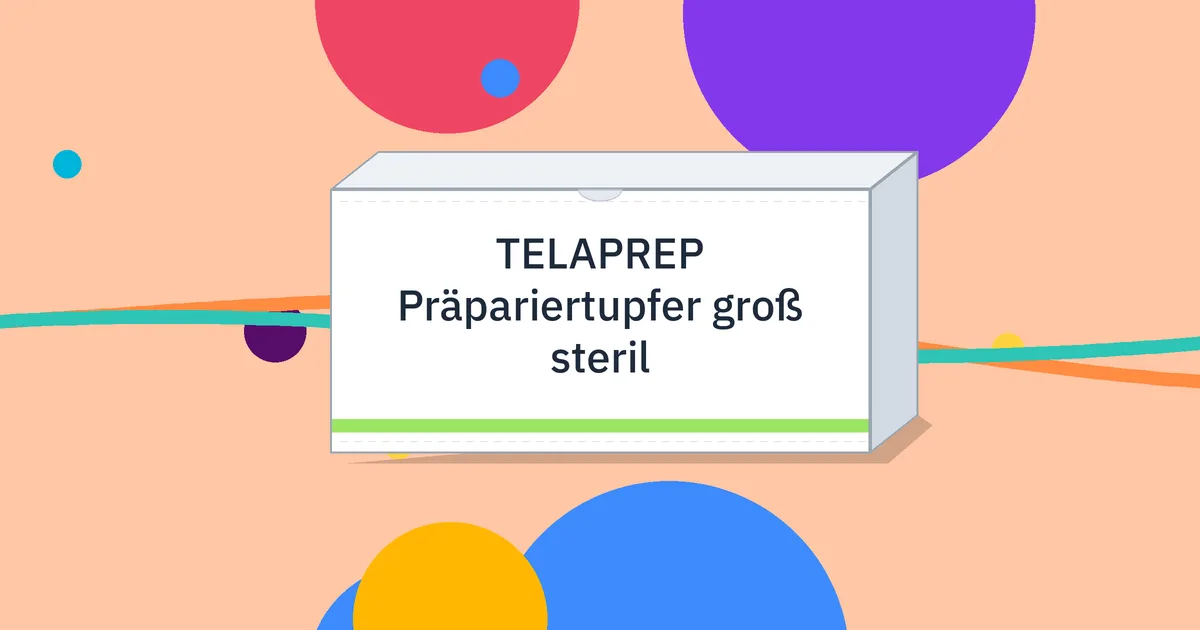 Symbolbild: Packung mit der Aufschrift TELAPREP Präpariertupfer groß steril (PZN 06642142) – Verfügbarkeit und Bezug in Apotheken in Frankfurt am Main