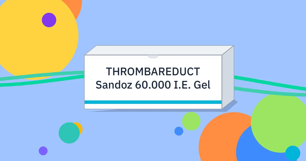 Symbolbild: Packung mit der Aufschrift THROMBAREDUCT Sandoz 60.000 I.E. Gel (PZN 00856439) – Verfügbarkeit und Bezug in Apotheken in Frankfurt am Main