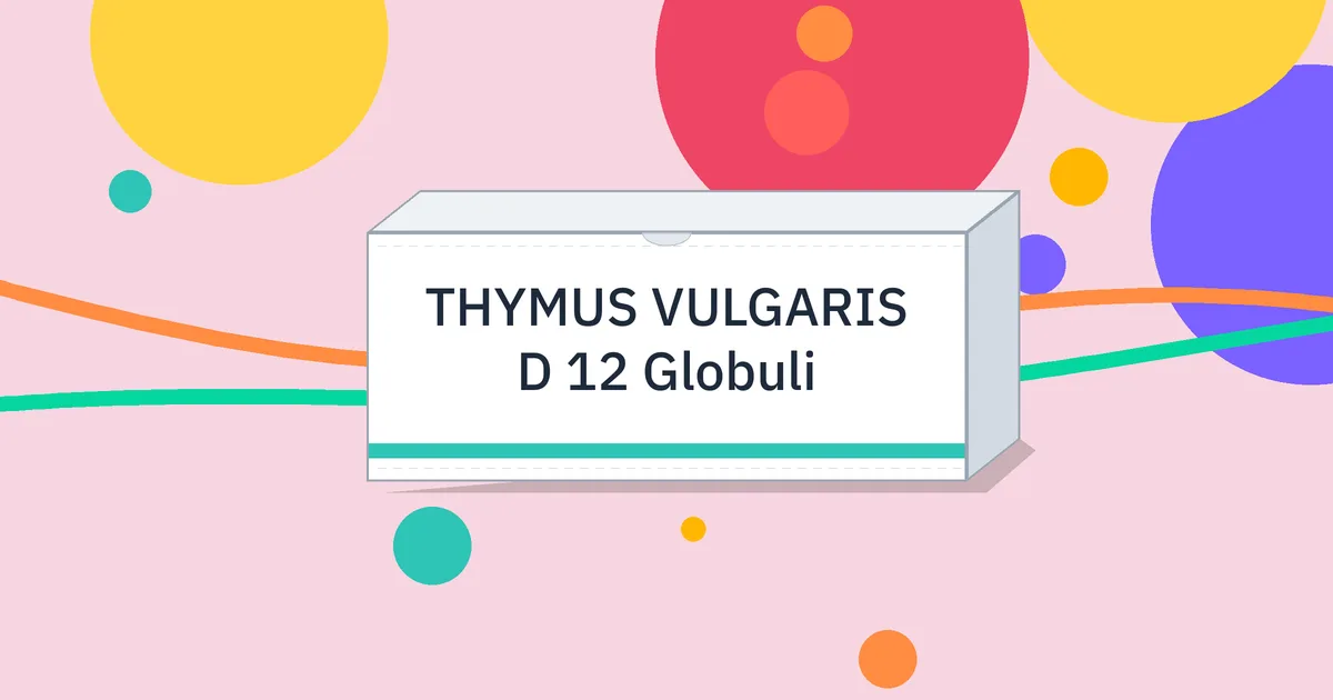 Symbolbild: Packung mit der Aufschrift THYMUS VULGARIS D 12 Globuli (PZN 16694281) – Verfügbarkeit und Bezug in Apotheken in Frankfurt am Main