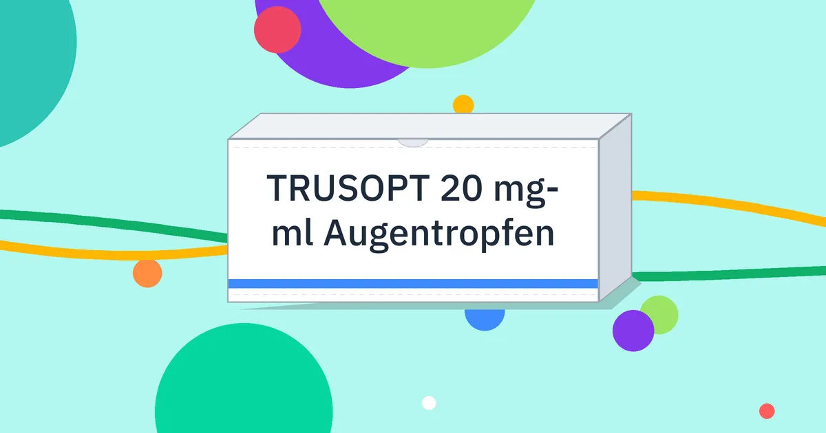 Symbolbild: Packung mit der Aufschrift TRUSOPT 20 mg-ml Augentropfen (PZN 09073704) – Verfügbarkeit und Bezug in Apotheken in Frankfurt am Main