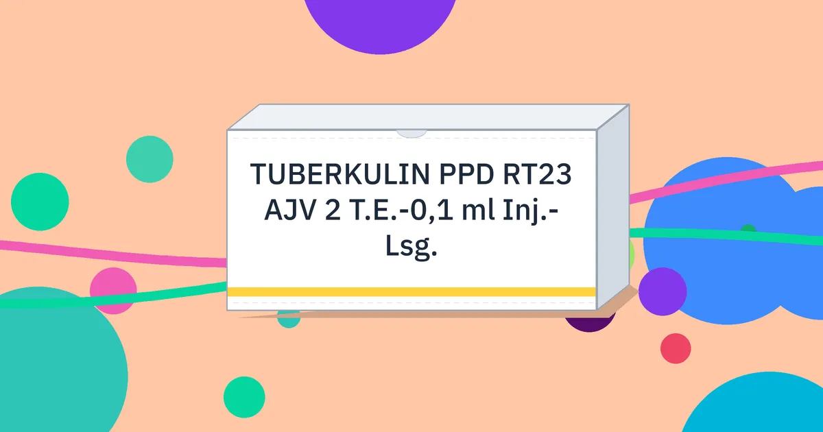 Symbolbild: Packung mit der Aufschrift TUBERKULIN PPD RT23 AJV 2 T.E.-0,1 ml Inj.-Lsg. (PZN 04528732) – Verfügbarkeit und Bezug in Apotheken in Frankfurt am Main