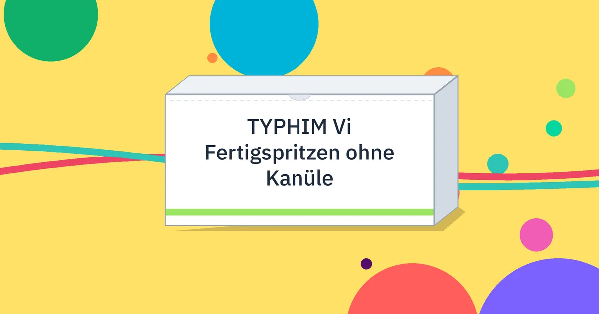 Symbolbild: Packung mit der Aufschrift TYPHIM Vi Fertigspritzen ohne Kanüle (PZN 19858607) – Verfügbarkeit und Bezug in Apotheken in Frankfurt am Main