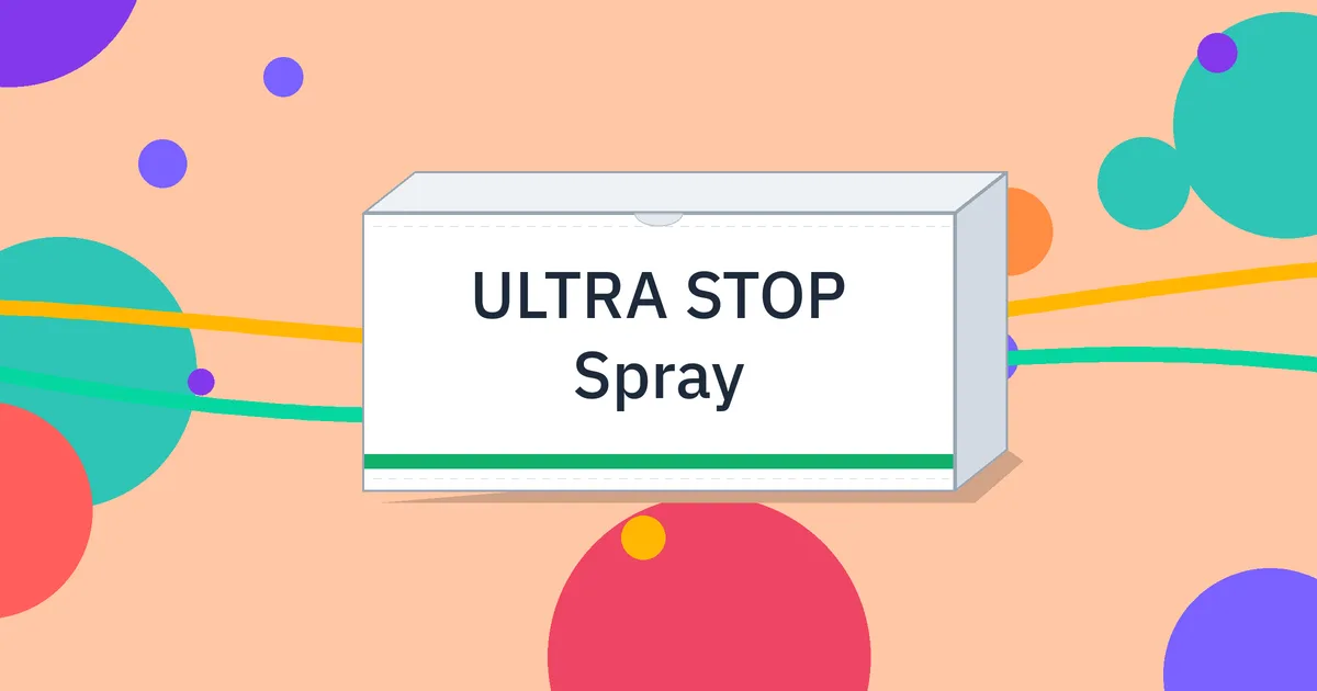 Symbolbild: Packung mit der Aufschrift ULTRA STOP Spray (PZN 07373508) – Verfügbarkeit und Bezug in Apotheken in Frankfurt am Main