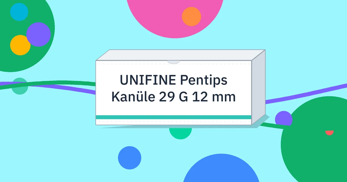 Symbolbild: Packung mit der Aufschrift UNIFINE Pentips Kanüle 29 G 12 mm (PZN 00943888) – Verfügbarkeit und Bezug in Apotheken in Frankfurt am Main