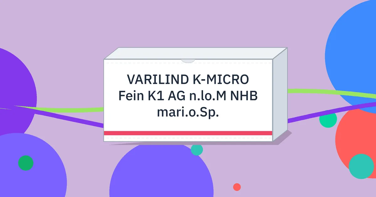 Symbolbild: Packung mit der Aufschrift VARILIND K-MICRO Fein K1 AG n.lo.M NHB mari.o.Sp. (PZN 20554976) – Verfügbarkeit und Bezug in Apotheken in Frankfurt am Main