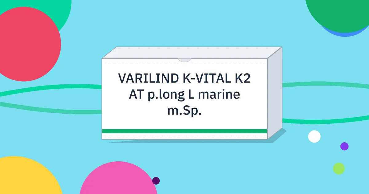 Symbolbild: Packung mit der Aufschrift VARILIND K-VITAL K2 AT p.long L marine m.Sp. (PZN 20561663) – Verfügbarkeit und Bezug in Apotheken in Frankfurt am Main