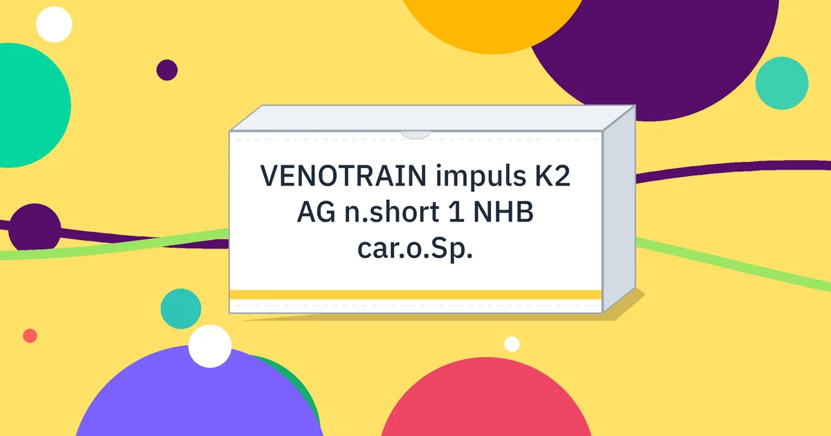 Symbolbild: Packung mit der Aufschrift VENOTRAIN impuls K2 AG n.short 1 NHB car.o.Sp. (PZN 08421451) – Verfügbarkeit und Bezug in Apotheken in Frankfurt am Main