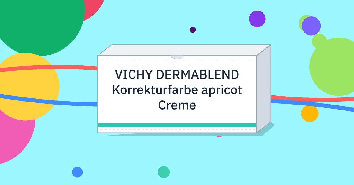 Symbolbild: Packung mit der Aufschrift VICHY DERMABLEND Korrekturfarbe apricot Creme (PZN 13902069) – Verfügbarkeit und Bezug in Apotheken in Frankfurt am Main