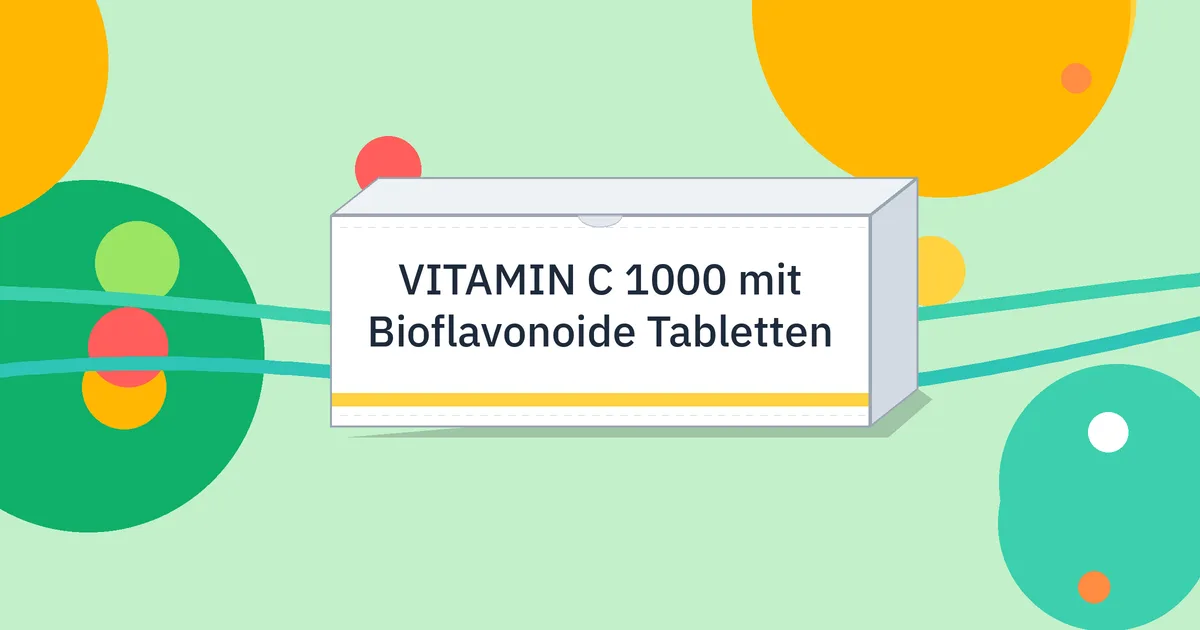 Symbolbild: Packung mit der Aufschrift VITAMIN C 1000 mit Bioflavonoide Tabletten (PZN 10063303) – Verfügbarkeit und Bezug in Apotheken in Frankfurt am Main