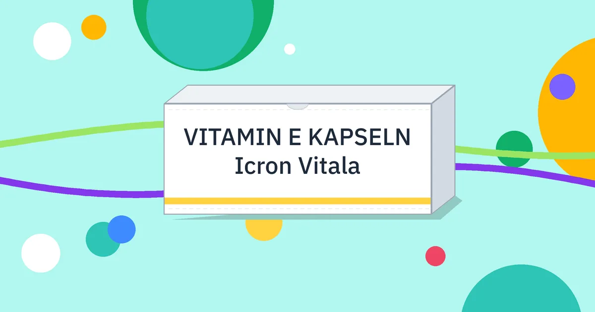 Symbolbild: Packung mit der Aufschrift VITAMIN E KAPSELN Icron Vitala (PZN 01582458) – Verfügbarkeit und Bezug in Apotheken in Frankfurt am Main