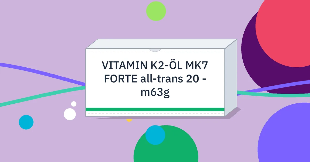Symbolbild: Packung mit der Aufschrift VITAMIN K2-ÖL MK7 FORTE all-trans 20 -m63g (PZN 13569026) – Verfügbarkeit und Bezug in Apotheken in Frankfurt am Main