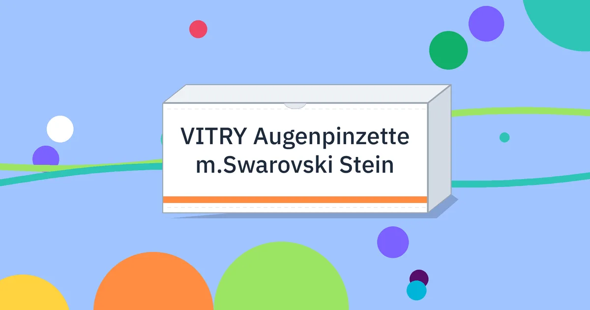 Symbolbild: Packung mit der Aufschrift VITRY Augenpinzette m.Swarovski Stein (PZN 16201930) – Verfügbarkeit und Bezug in Apotheken in Frankfurt am Main
