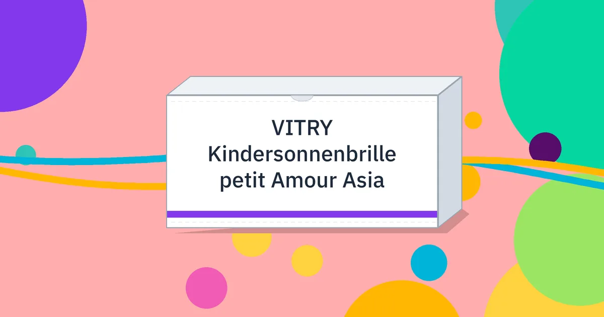 Symbolbild: Packung mit der Aufschrift VITRY Kindersonnenbrille petit Amour Asia (PZN 18452866) – Verfügbarkeit und Bezug in Apotheken in Frankfurt am Main