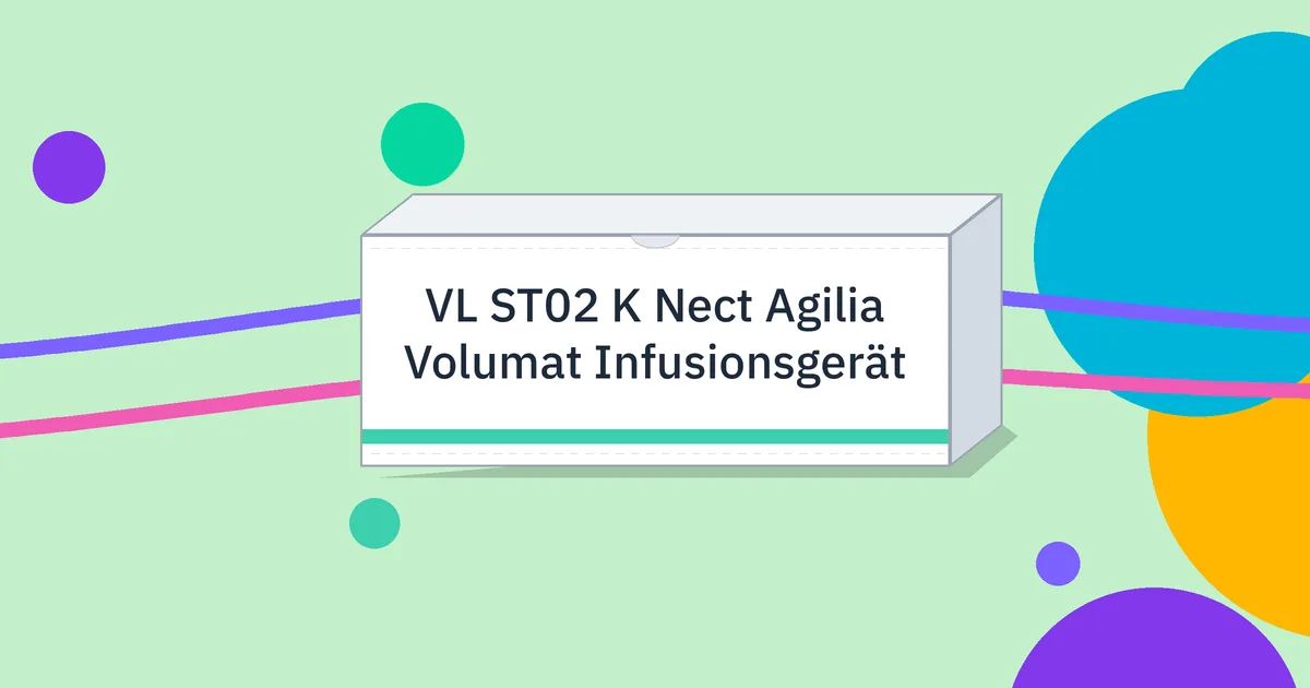 Symbolbild: Packung mit der Aufschrift VL ST02 K Nect Agilia Volumat Infusionsgerät (PZN 07266617) – Verfügbarkeit und Bezug in Apotheken in Frankfurt am Main