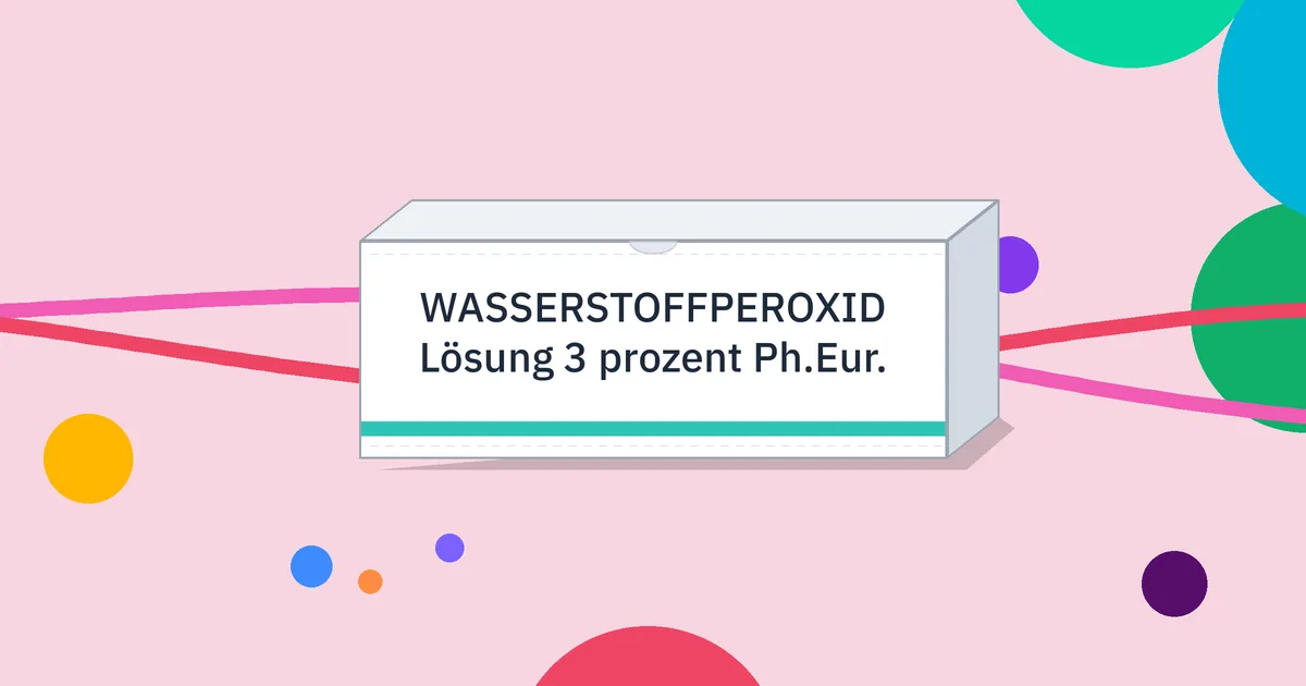 Symbolbild: Packung mit der Aufschrift WASSERSTOFFPEROXID Lösung 3 prozent Ph.Eur. (PZN 07284644) – Verfügbarkeit und Bezug in Apotheken in Frankfurt am Main
