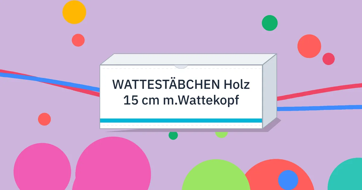 Symbolbild: Packung mit der Aufschrift WATTESTÄBCHEN Holz 15 cm m.Wattekopf (PZN 16581743) – Verfügbarkeit und Bezug in Apotheken in Frankfurt am Main