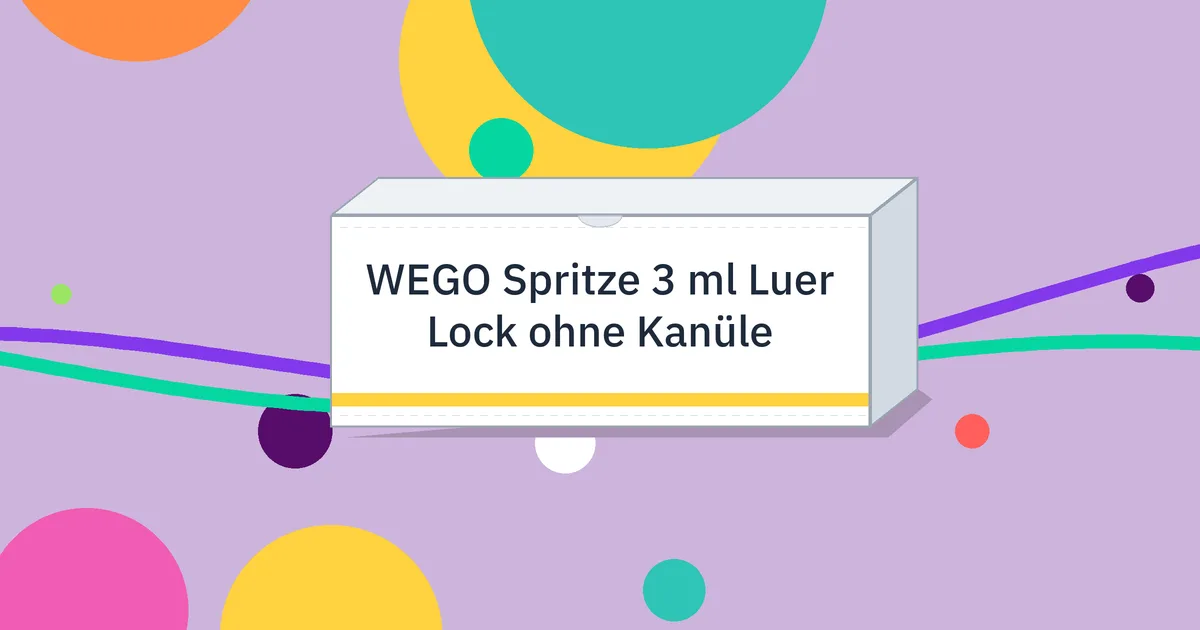 Symbolbild: Packung mit der Aufschrift WEGO Spritze 3 ml Luer Lock ohne Kanüle (PZN 18859013) – Verfügbarkeit und Bezug in Apotheken in Frankfurt am Main