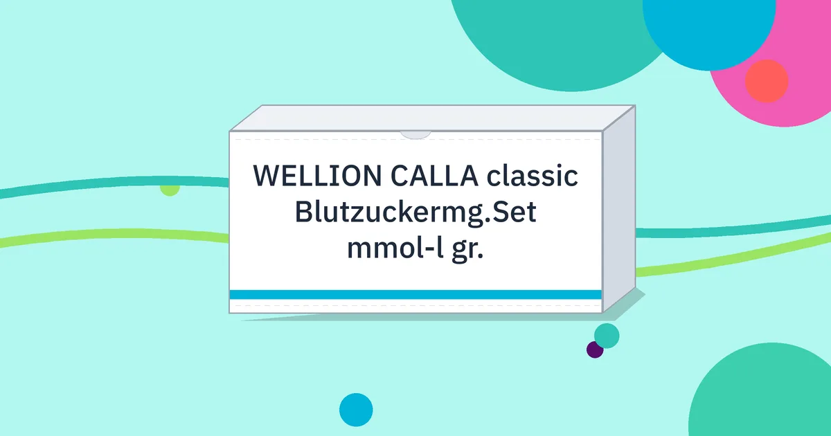 Symbolbild: Packung mit der Aufschrift WELLION CALLA classic Blutzuckermg.Set mmol-l gr. (PZN 09265444) – Verfügbarkeit und Bezug in Apotheken in Frankfurt am Main
